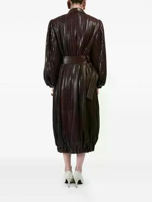 ROWEN ROSE Pleated Long Bomber Coat