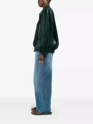 ROWEN ROSE Pleated Bomber Jacket