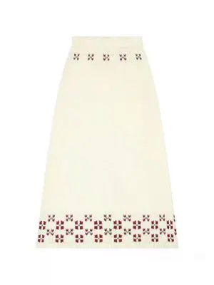Calle Del Mar Fair Isle Cashmere Midi Skirt - Neutrals