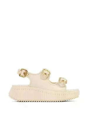 Chloé Chloé Nama Leather Sandals With Buckle Fastening Neutrals