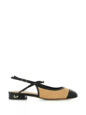 Jennifer Chamandi Mattia Strap Woven Pumps - Neutrals