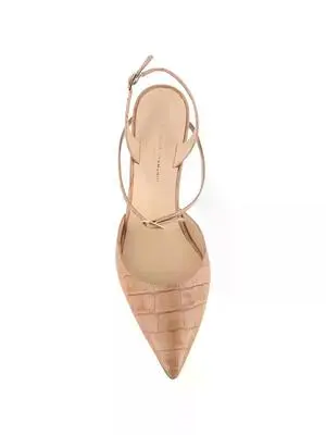 Jennifer Chamandi Vittorio Reptile-effect Strap Pumps