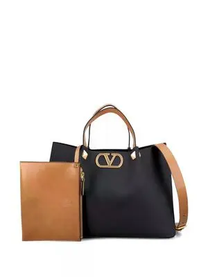 Valentino Garavani Studded Leather Tote Bag With Logo Detail - Black