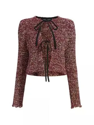 Proenza Schouler Colette Ruffled Tie Cardigan - Red