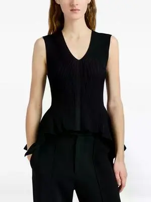 Proenza Schouler Ribbed V-neck Sleeveless Top