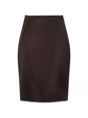 NICHOLAS Dayane Lace-trim Midi Skirt - Brown