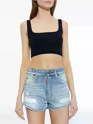 Dsquared2 Embroidered Sleeveless Cropped Top