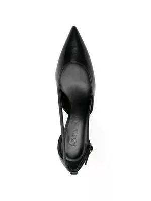 GUGLIELMO ROTTA Leather Pointed Toe Slingback Pumps - Black