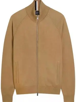 BOSS Zip-up Cardigan With Ribbed Trims