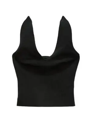 MSGM V-neck Sleeveless Top - Black