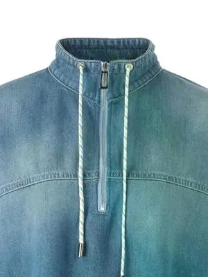 MARCCAIN Denim Blouse With Half-zip Fastening