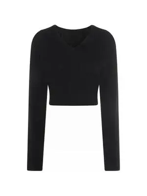 Rick Owens V-neck Knit T-shirt - Black
