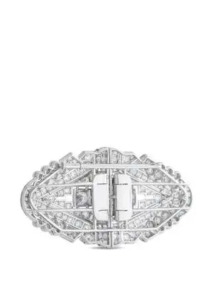 LB EXCLUSIVE Platinum Diamond Geometric Brooch