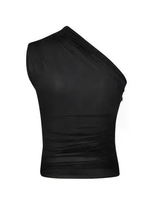 Elisabetta Franchi One-shoulder Zip Top - Black