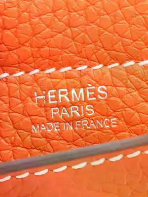 Hermès Taurillon Clemence Leather Tote Bag - Orange