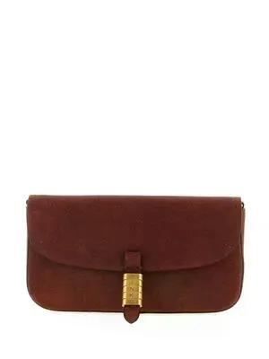Pinko Medium Suede Shoulder Bag - Red