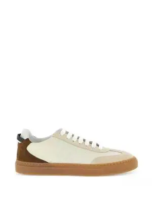 Brunello Cucinelli Lace-up Sneakers With Monile Detail - Neutrals