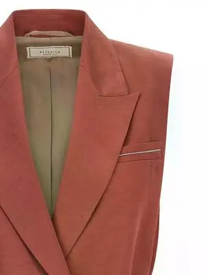 Peserico Double-breasted Peak Lapel Vest With Belt