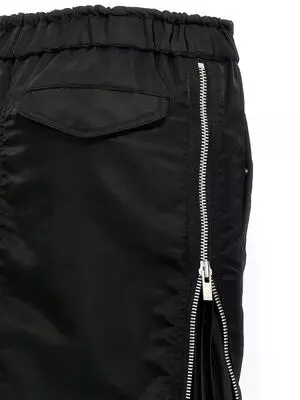 Sacai Midi Skirt With Side Zips And Pleats