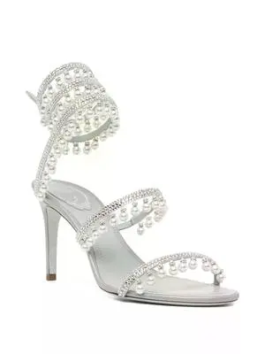 Rene Caovilla 80mm Embellished Spiral Sandals - Grey