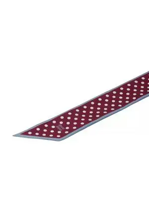 Miu Miu Polka Dot-print Twill Scarf - Red