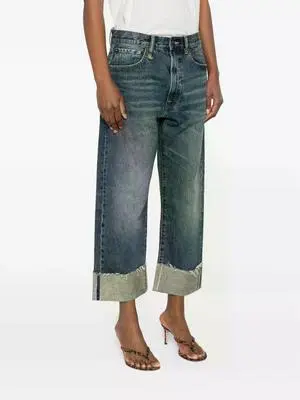 R13 Cuffed Five-pocket Jeans - Blue