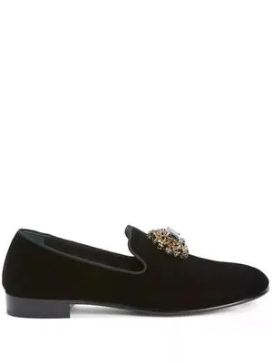 GIUSEPPE ZANOTTI Remye Embellished Loafers - Black