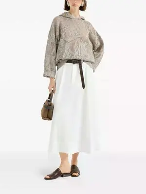 Brunello Cucinelli Openwork Knit Hooded Sweater
