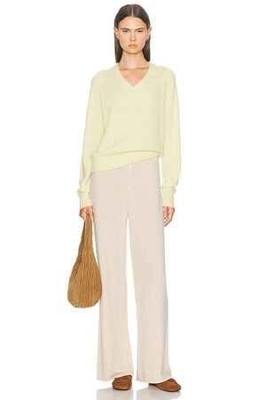 Guest In Residence The Varsity V Neck Sweater - Mist