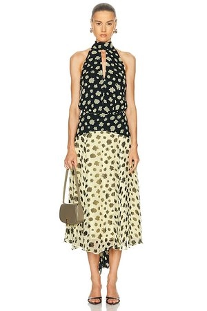 Staud Camryn Printed Midi Dress - Ditsy Multi