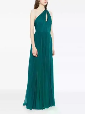 Zuhair Murad Asymmetric Neck Chiffon Maxi Dress - Blue
