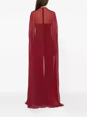 Elie Saab Sequin Embellished Cape Jumpsuit