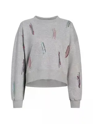 Cinq À Sept Embellished Crewneck Sweatshirt - Grey