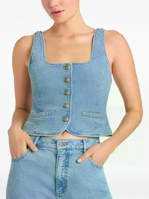 Cinq À Sept Rowena Button-up Denim Top