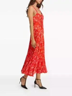 Cinq À Sept Botanical Floral Pleated Midi Dress