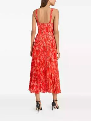 Cinq À Sept Botanical Floral Pleated Midi Dress