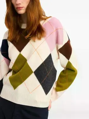 Pringle Of Scotland Argyle Lambswool Crew Neck Sweater - Neutrals