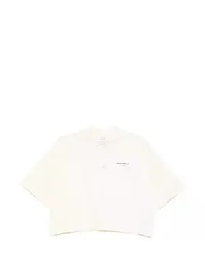 Maison Kitsuné Cropped Buttoned Polo Shirt - Neutrals