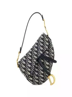 Dior Saddle Oblique Canvas Medium Shoulder Bag - Blue