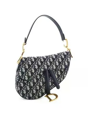 Dior Saddle Oblique Canvas Medium Shoulder Bag - Blue