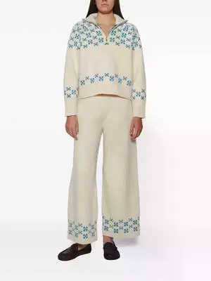 Calle Del Mar Fair Isle Zip Knitwear - Neutrals