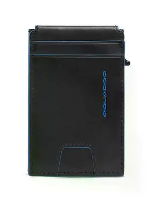 PIQUADRO Leather Card Holder - Black