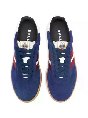 Bally Retro Crest Ribbon Suede Sneakers - Blue