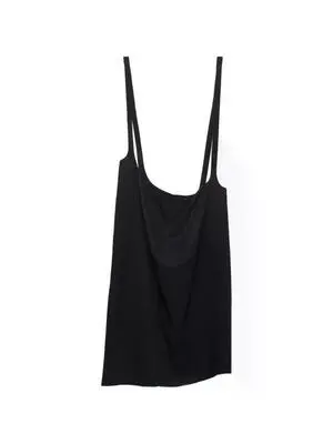 Prada Crepe Skirt With Suspender Straps - Black