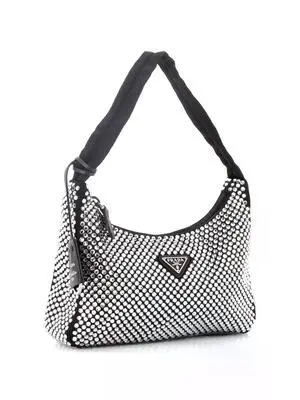 Prada Re-edition 2000 Crystal Embellished Mini Hobo Bag