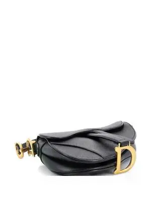 Dior Saddle Handbag Leather Mini Shoulder Bag - Black