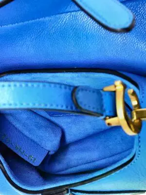 Dior Saddle Handbag With Strap Leather Micro Shoulder Bag - Blue