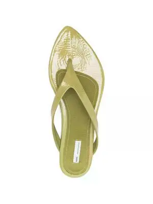 AMI Paris Leather Flat Sandals