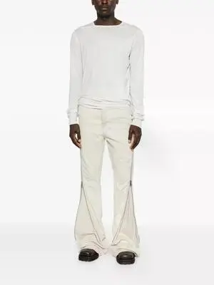 Rick Owens Side Zip Jeans In Light Beige