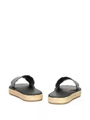 Red Valentino Scalloped Trim Flat Sole Slip-on Sandals